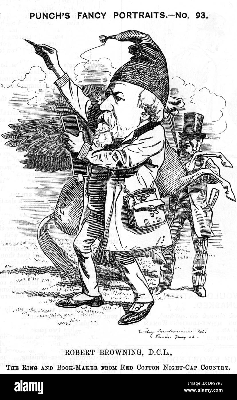 Cartoon portrait, ROBERT BROWNING Stock Photo - Alamy