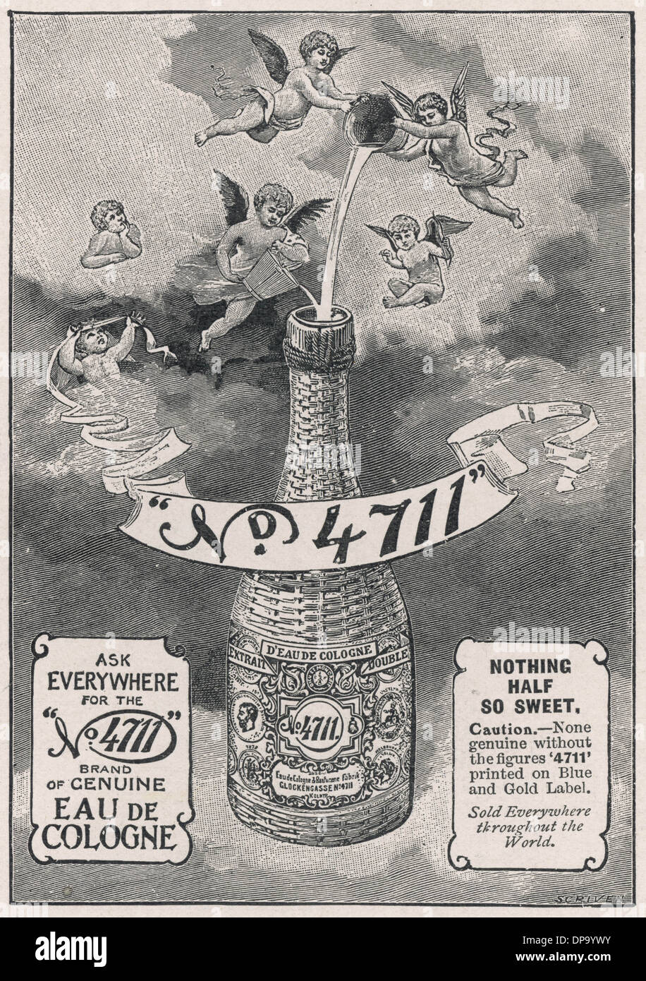 Advert for Eau de Cologne 1905 Stock Photo - Alamy