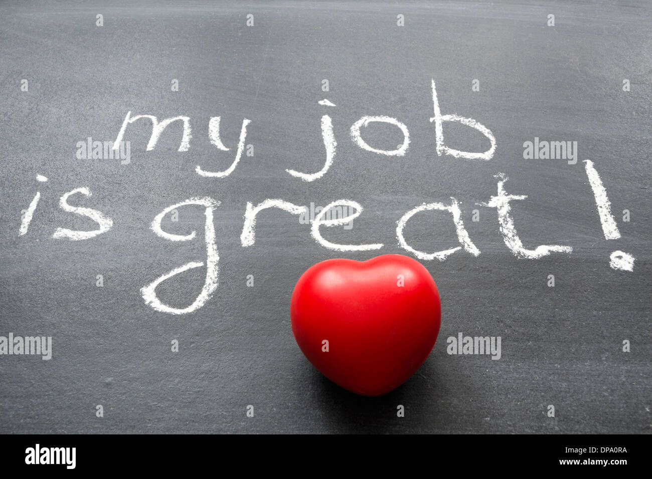 my job is great - positive concept phrase handwritten on black ...