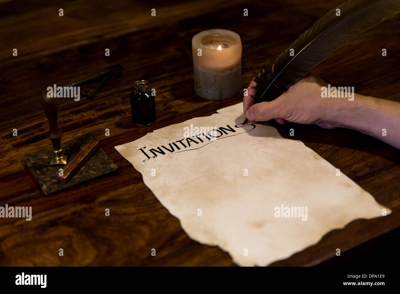 Old invitation hi-res stock photography and images - Alamy