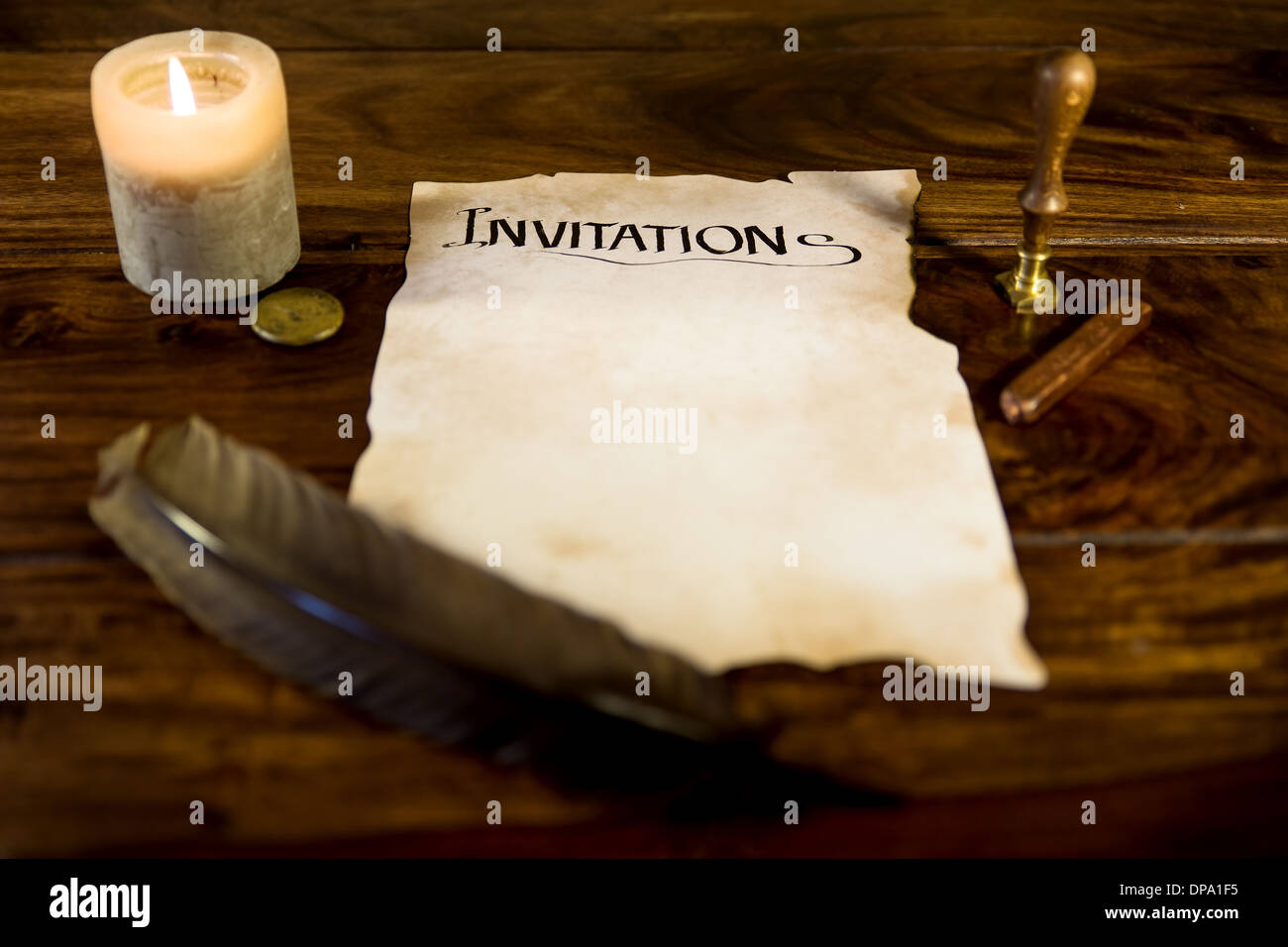 Old invitation hi-res stock photography and images - Alamy