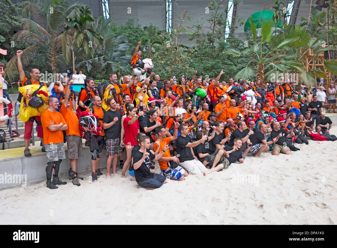 All BASE jumpers and helpers are posing for the final picture at the ...