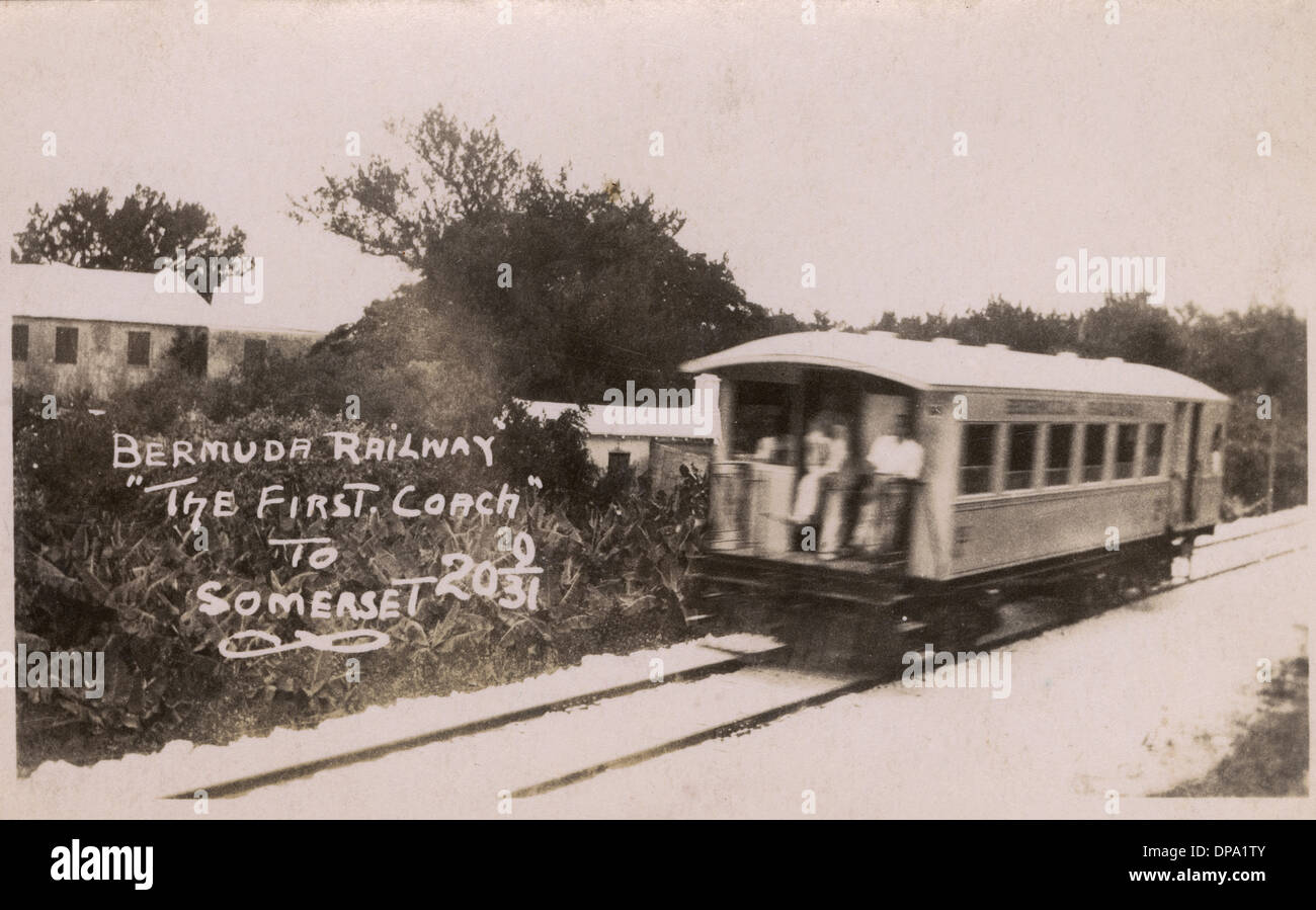 Bermuda Railway -The first coach to Somerset Stock Photo - Alamy