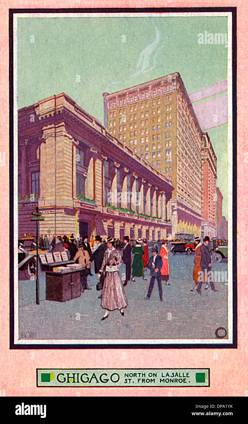 Chicago - Looking north on LaSalle Street from Monroe Stock Photo - Alamy