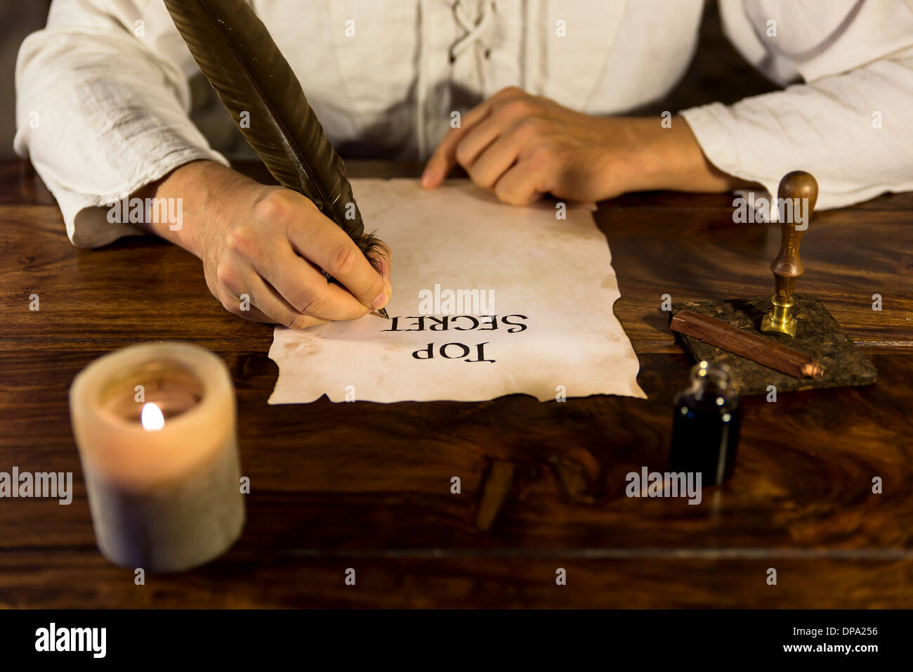 Parchment scroll with writing hi-res stock photography and images - Alamy