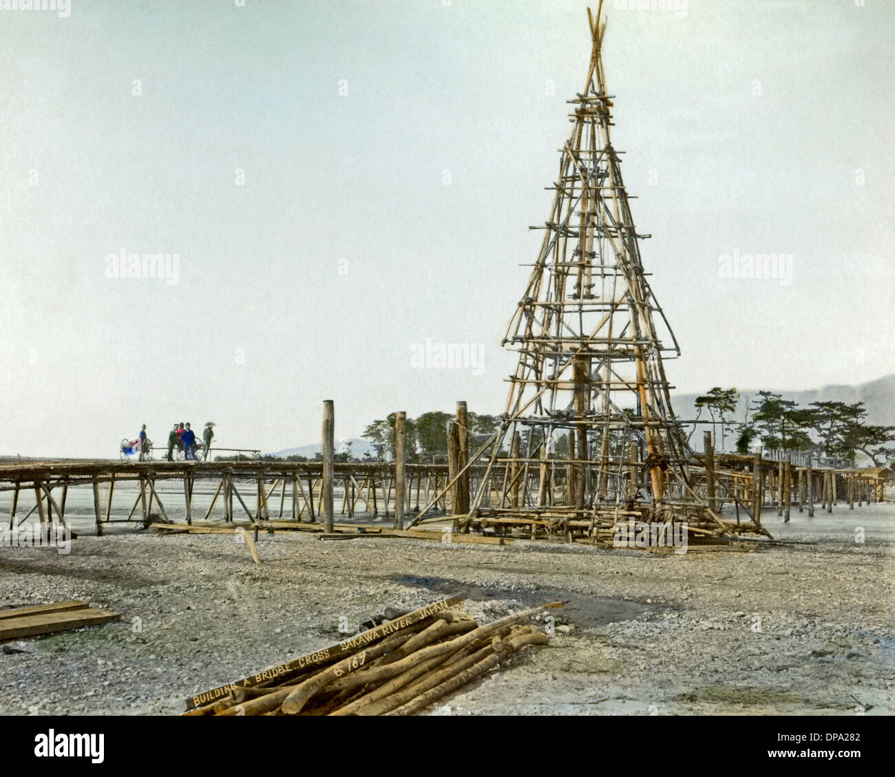 Building a Bridge, Japan Stock Photo - Alamy