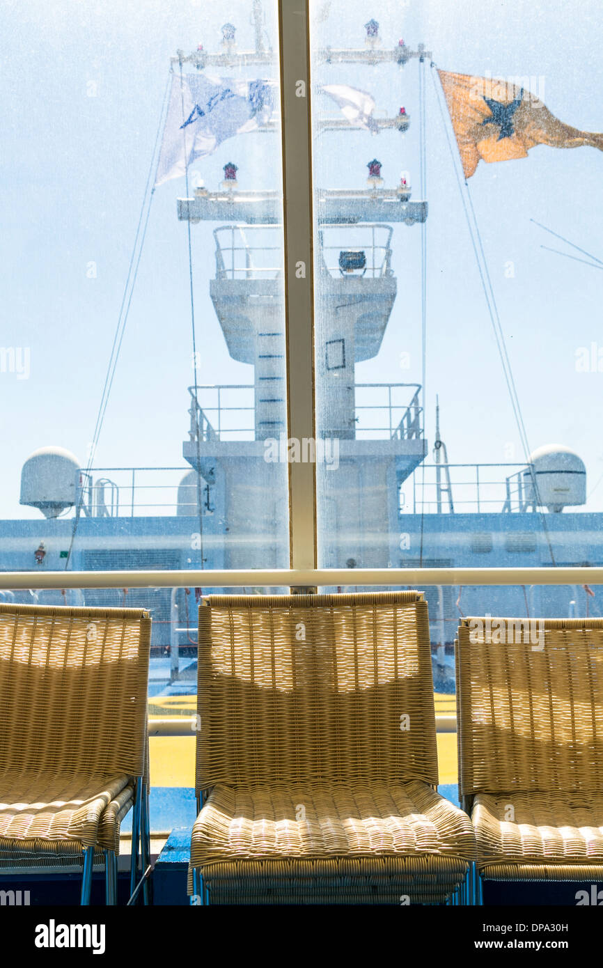 closeup of some chairs on a ferry Stock Photo - Alamy