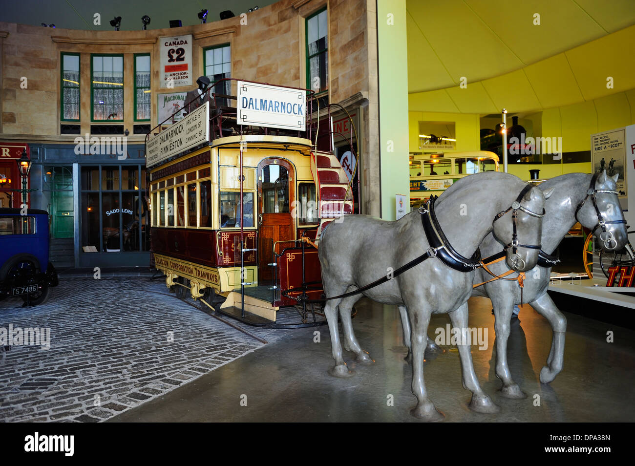 Interior of new Riverside Museum of Transport, Glasgow, Scotland Stock ...