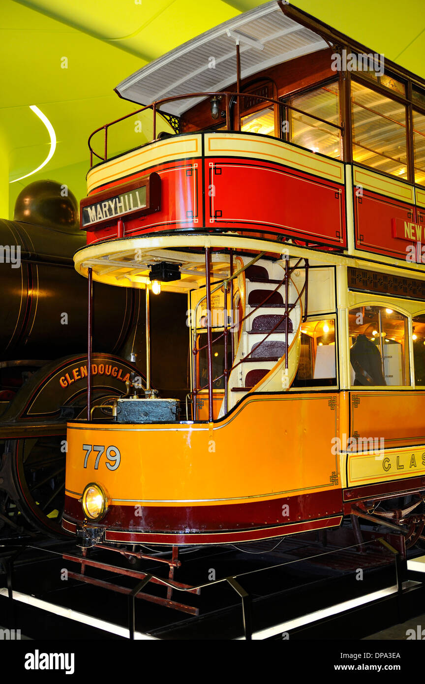 Interior of new Riverside Museum of Transport, Glasgow, Scotland Stock ...