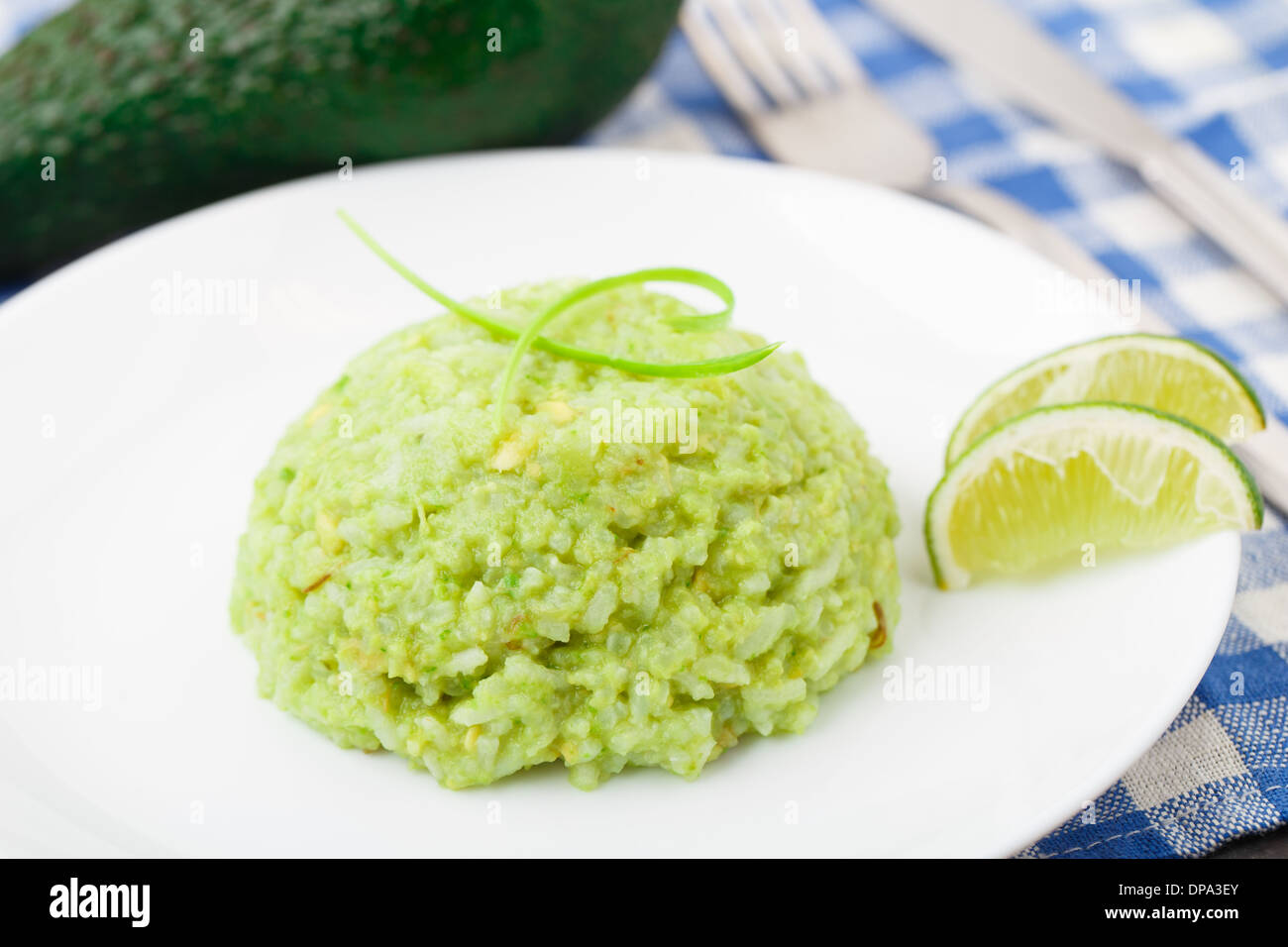 Creamy avocado rice Stock Photo - Alamy