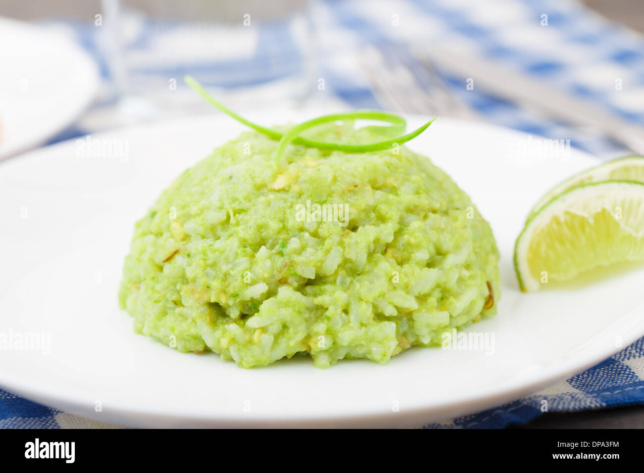 Creamy avocado rice Stock Photo - Alamy