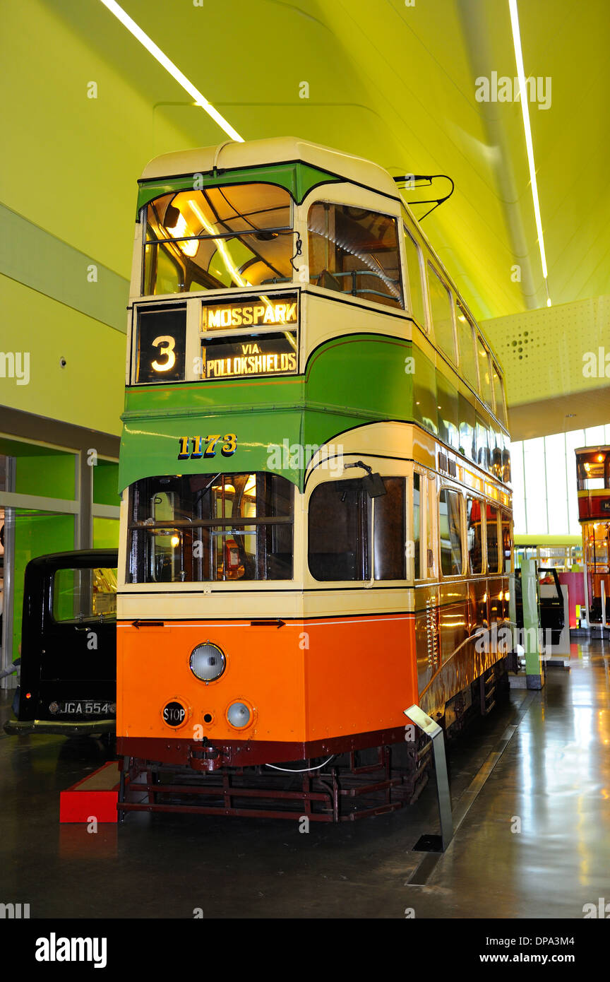 Interior of new Riverside Museum of Transport, Glasgow, Scotland Stock ...