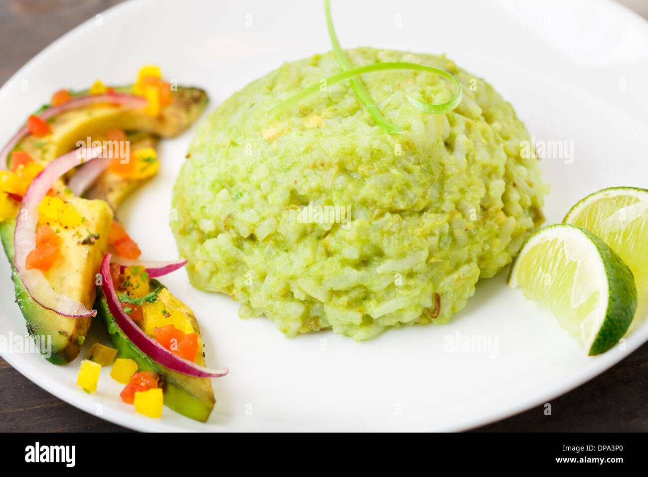 Creamy avocado rice Stock Photo - Alamy