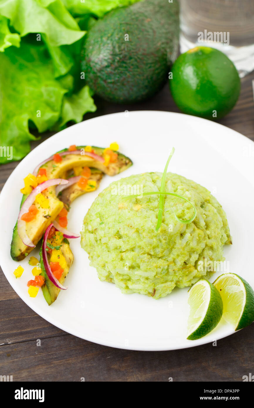 Creamy avocado rice Stock Photo - Alamy