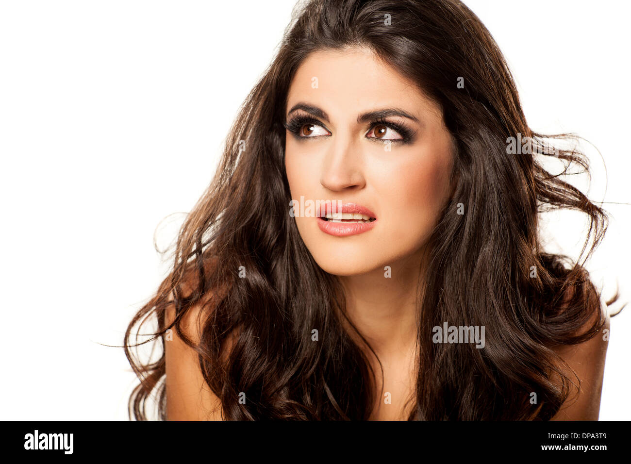 portrait of a beautiful sad girl with strong emotions Stock Photo - Alamy