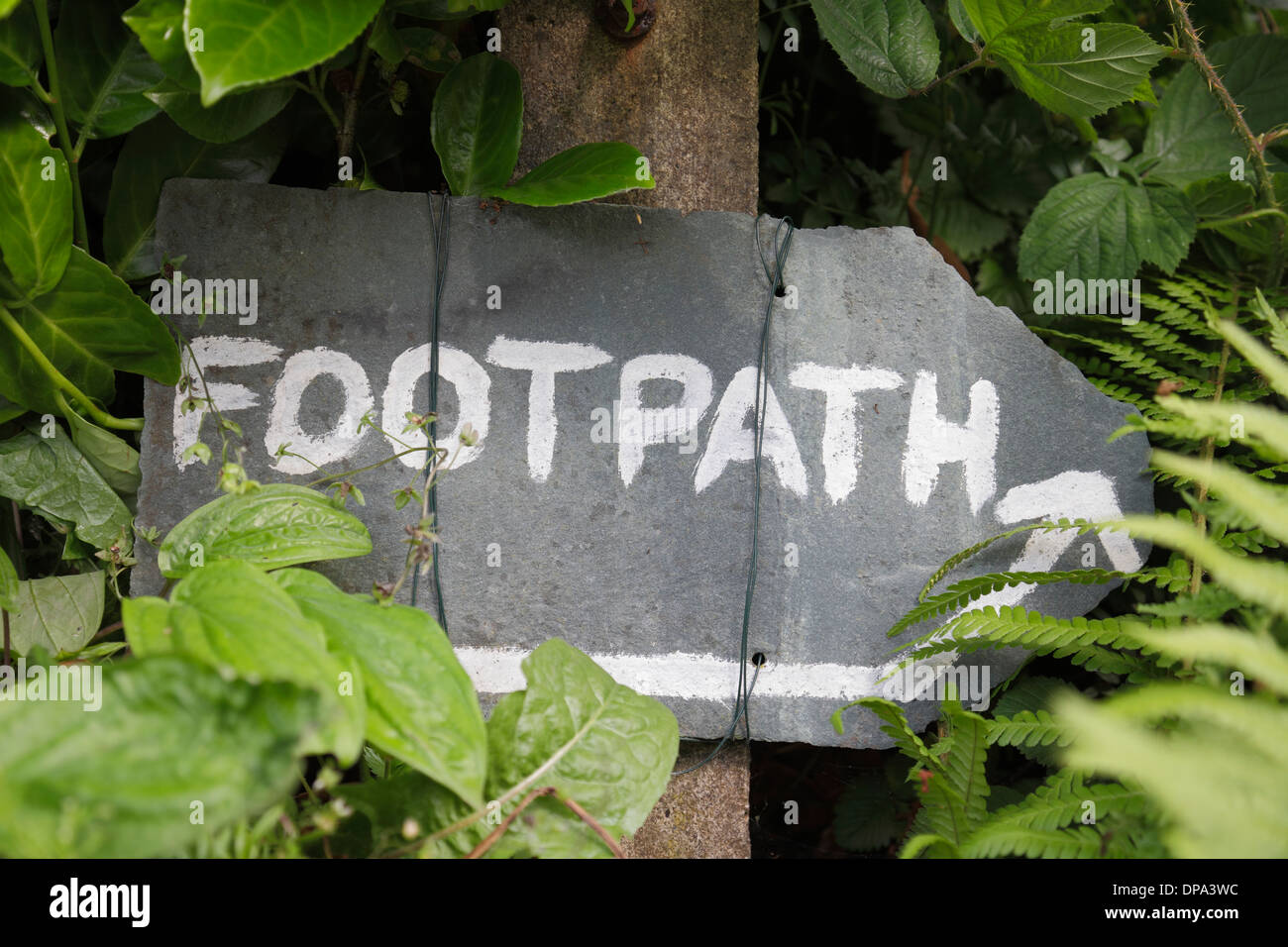 Homemade footpath direction sign, UK Stock Photo - Alamy