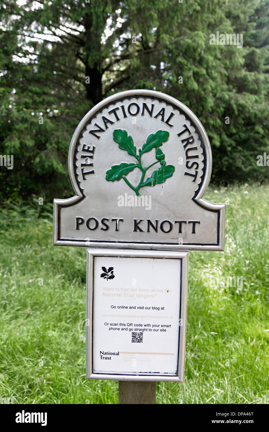 National Trust sign on the path to the viewpoint at Post Knott above ...