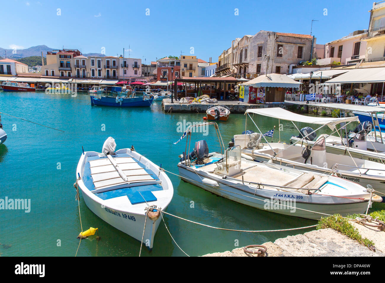 Old venetian harbor in Rethymno, Crete, Greece Stock Photo - Alamy