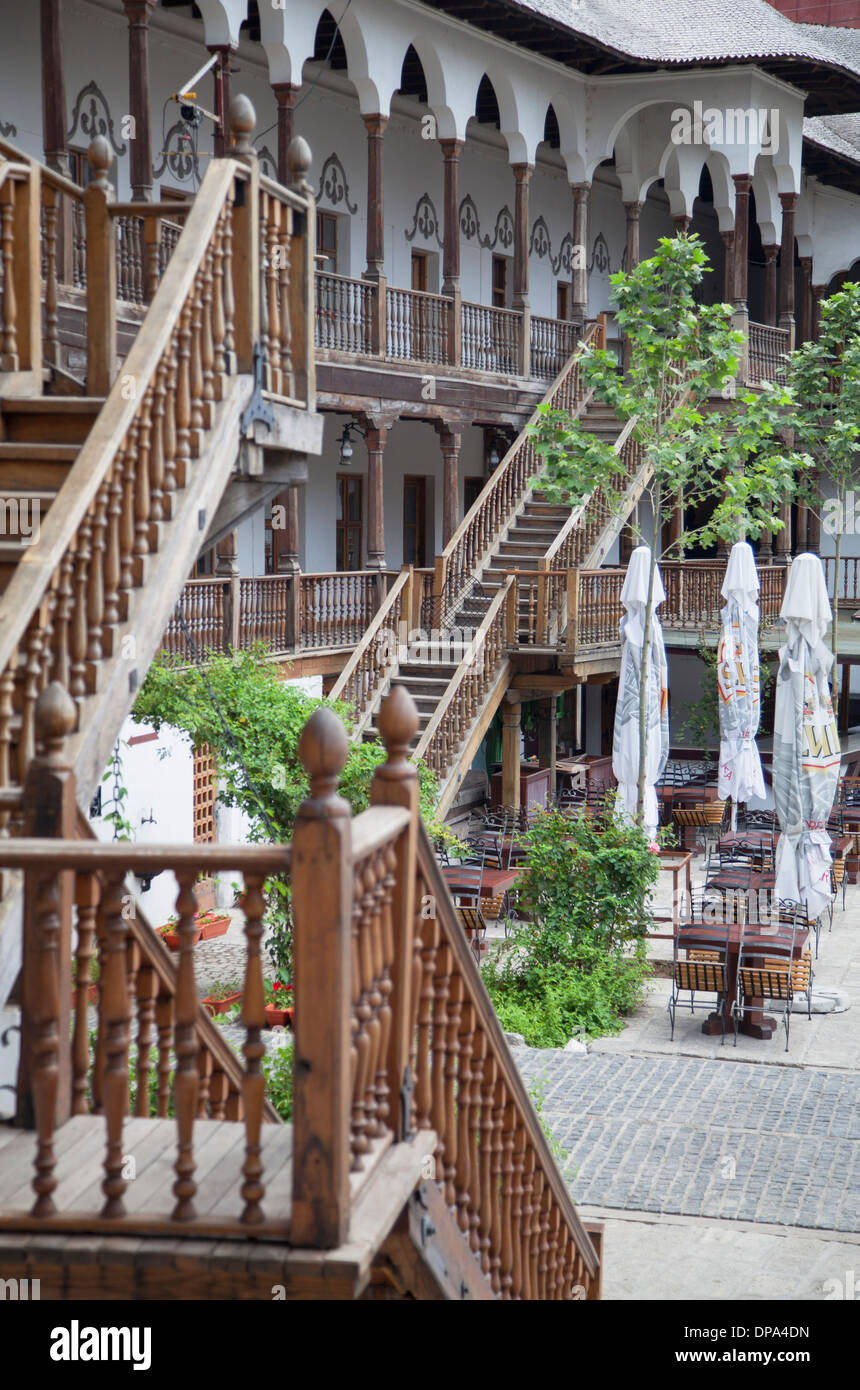 Courtyard of Hanul lui Manuc Hotel and Restaurant, Historic Quarter ...