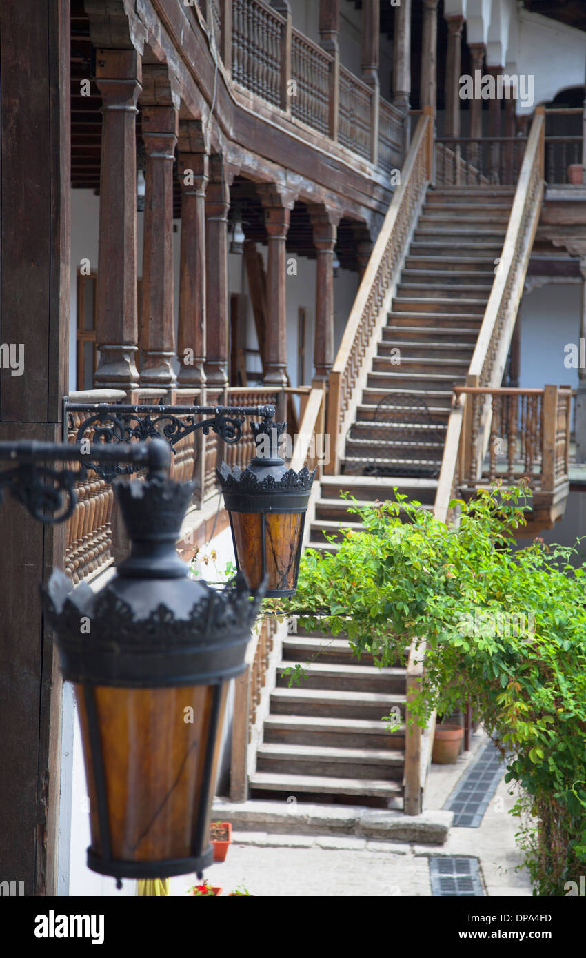 Courtyard of Hanul lui Manuc Hotel and Restaurant, Historic Quarter ...
