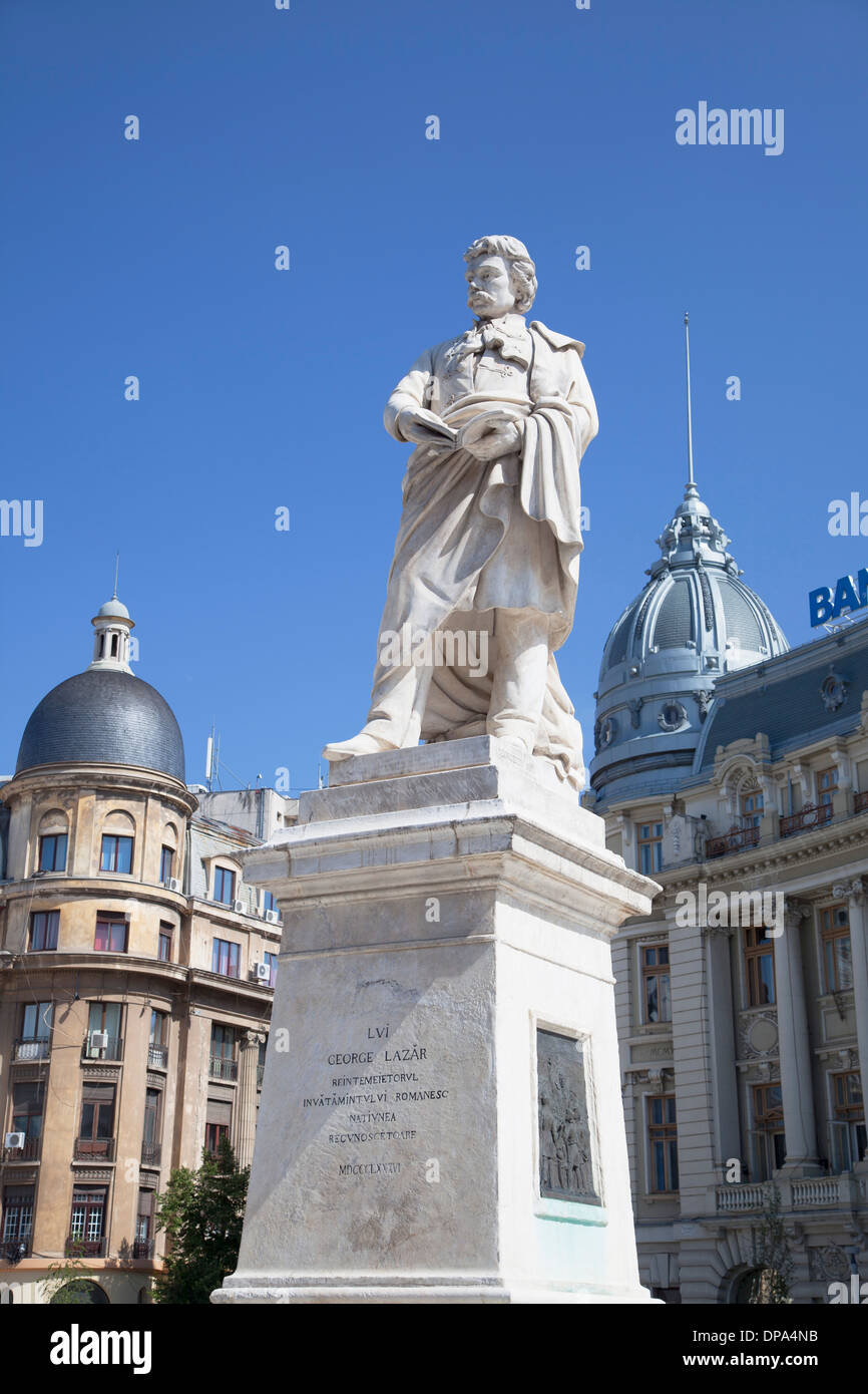 Statue of George Lazar in Piata Univeritatii, Bucharest, Romania Stock ...