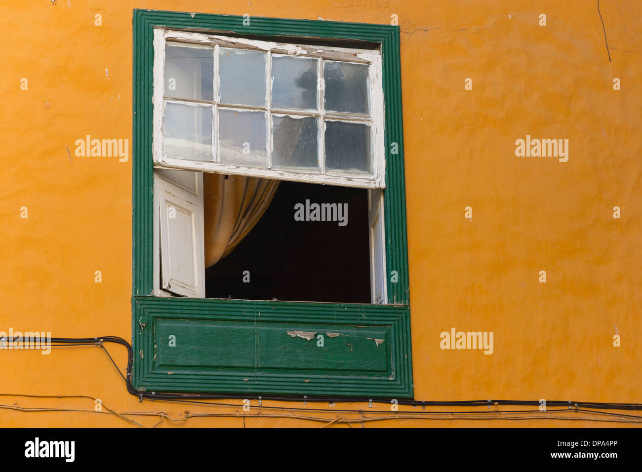 Tenerife, Canary Islands - Santa Cruz. Old windows Stock Photo - Alamy