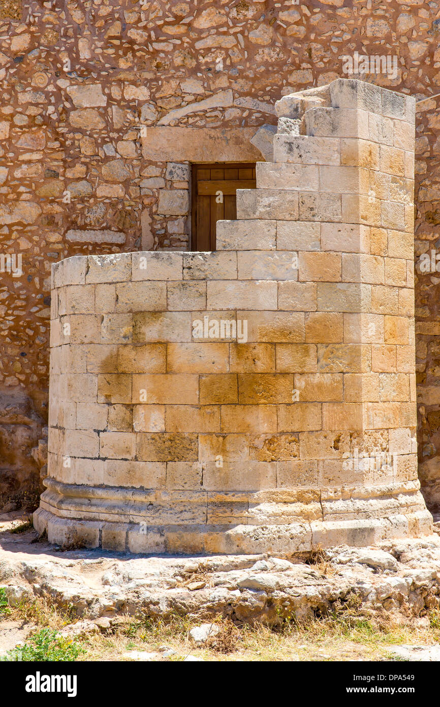 Ruins of old town in Rethymno, Crete, Greece. It largest castle in ...