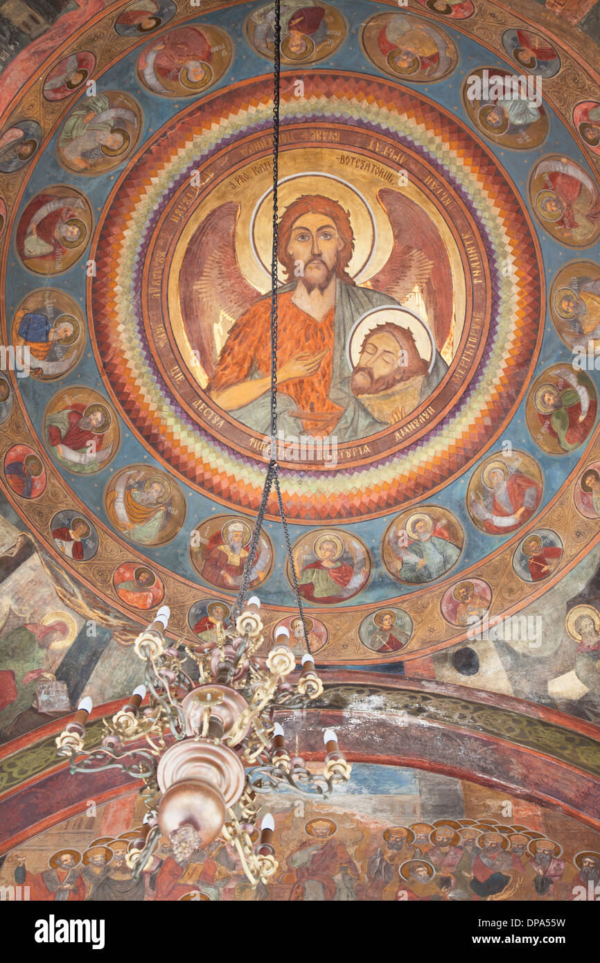 Ceiling mural at Patriarchal Cathedral, Bucharest, Romania Stock Photo ...