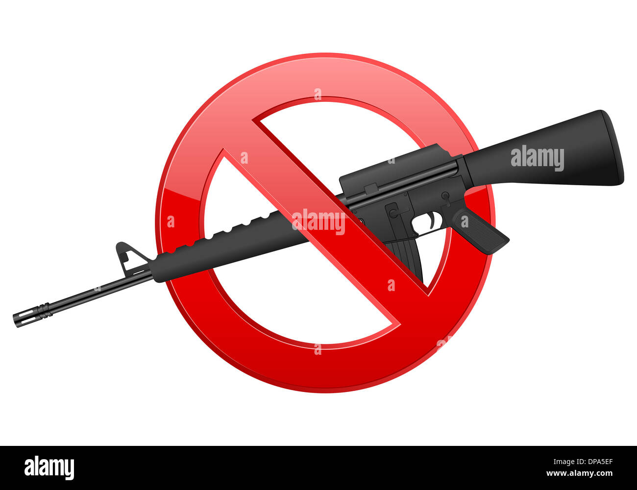 No weapon sign on a white background Stock Photo - Alamy
