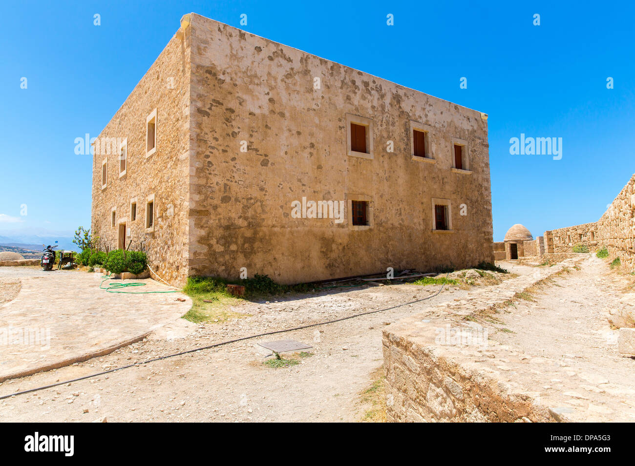 Ruins of old town in Rethymno, Crete, Greece. It largest castle in ...