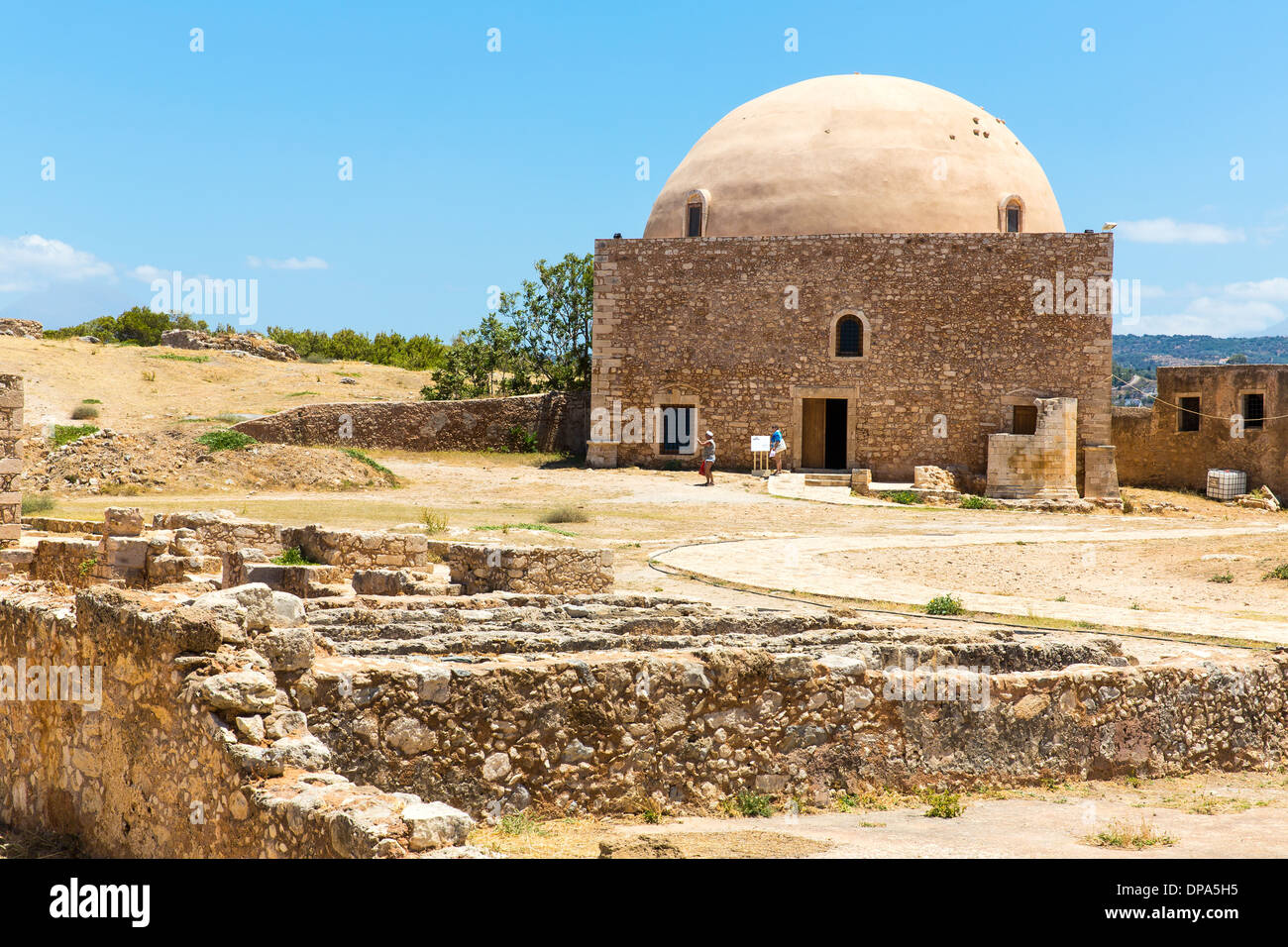 Ruins of old town in Rethymno, Crete, Greece. It largest castle in ...
