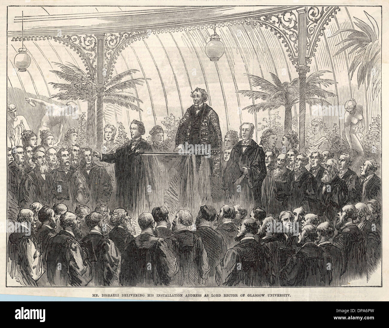 Disraeli delivering his Installation Address as Lord Rector Stock Photo ...