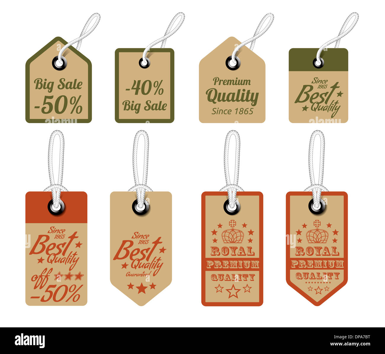 Vintage Style Sale Tags Design. Vector illustration Stock Photo - Alamy