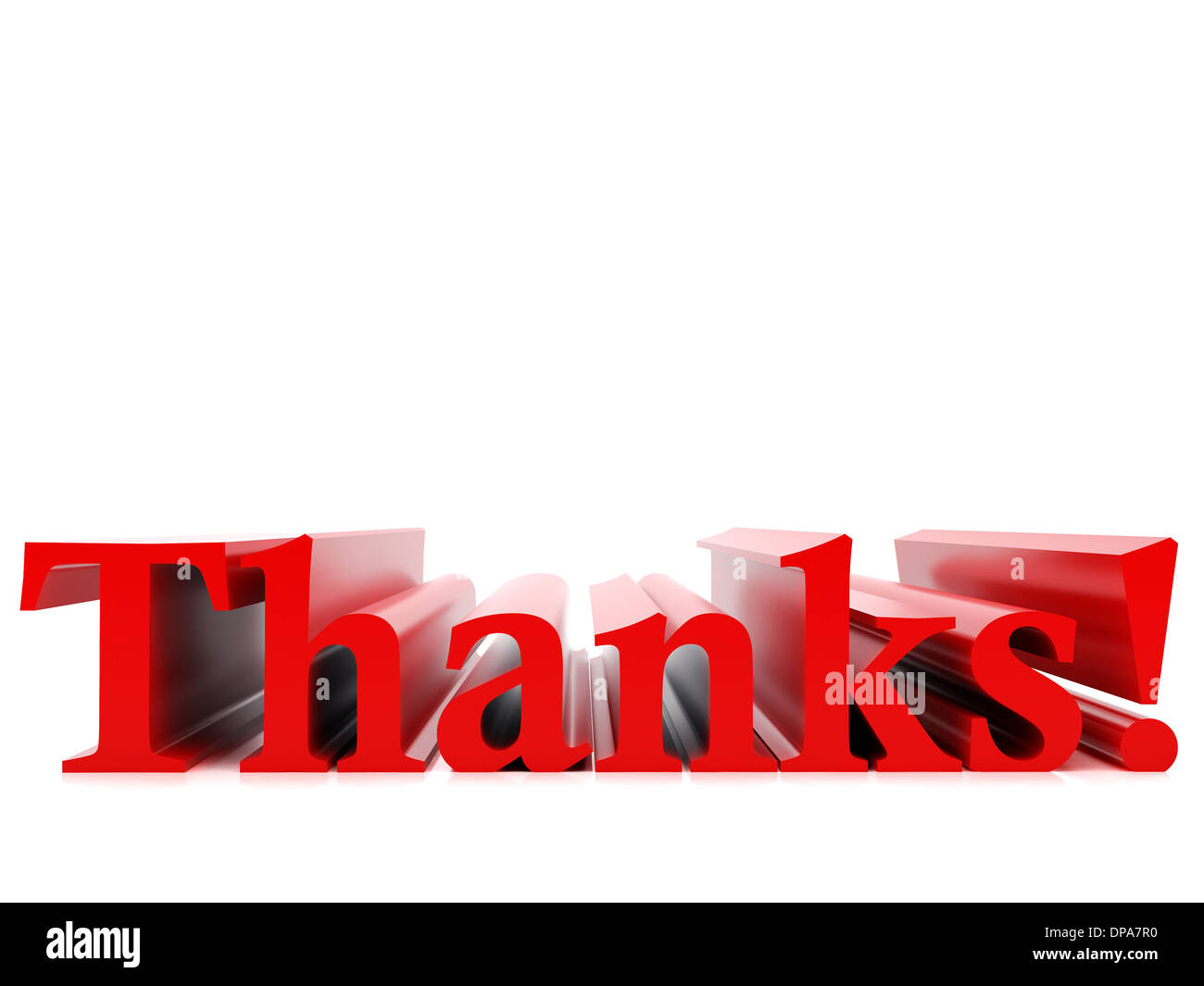 High resolution image. 3d rendered illustration. The word thank you ...