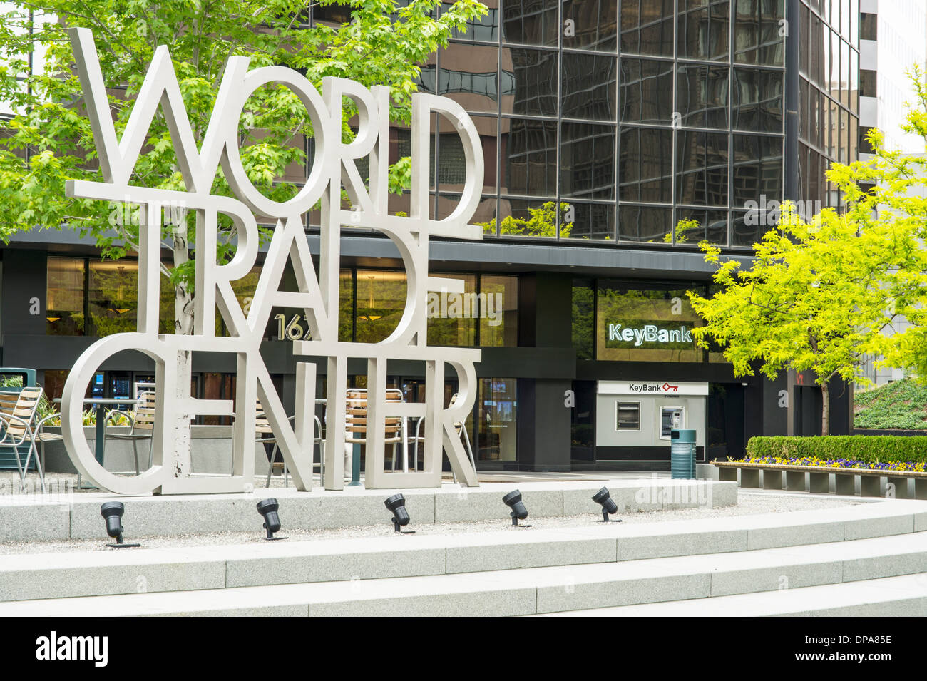 Denver World Trade Center sign and building Stock Photo - Alamy