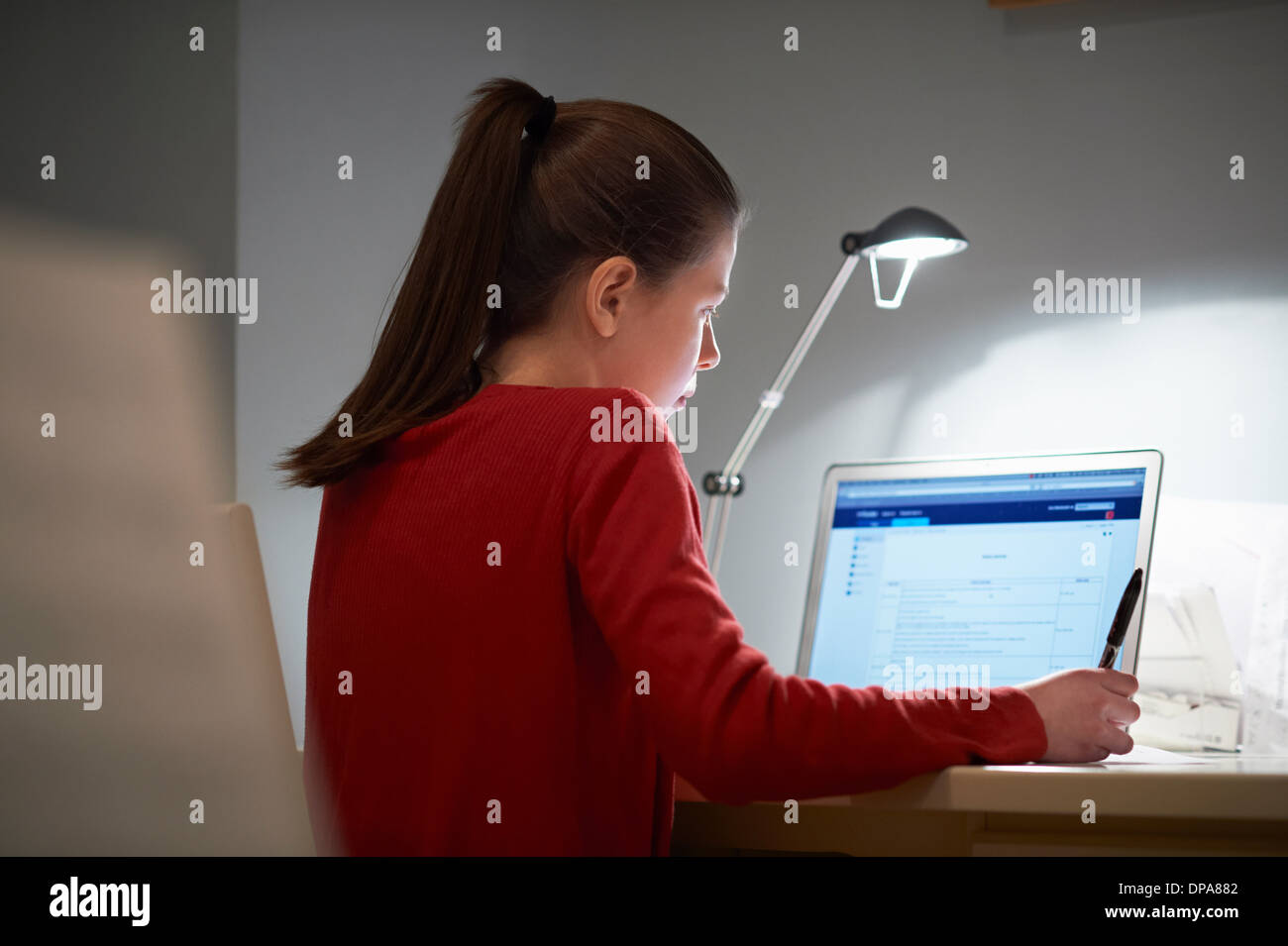 Teenage Girl Computer Family High Resolution Stock Photography and ...