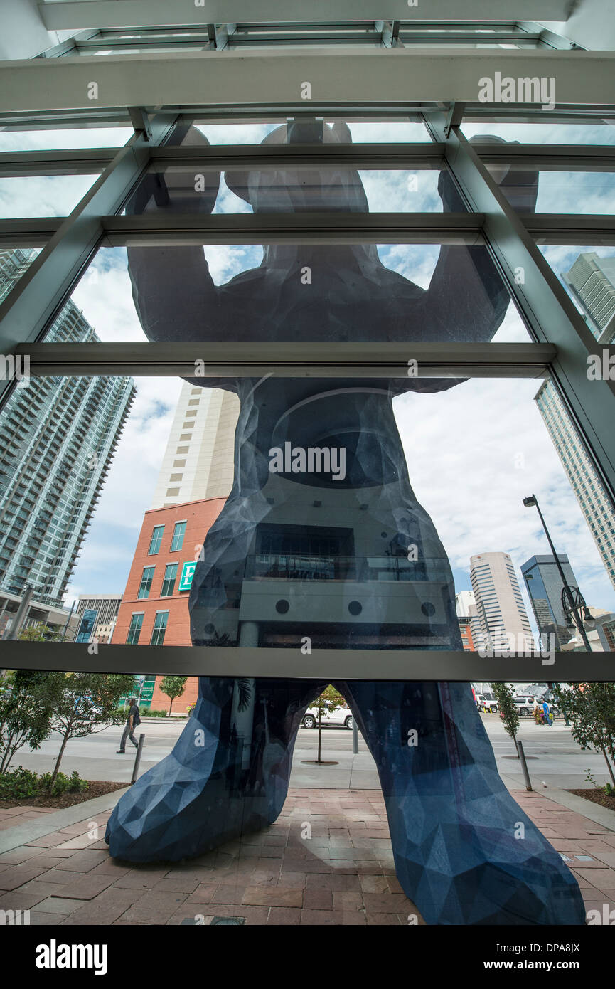 Close up of the Denver Blue Bear at the Colorado Convention Center ...