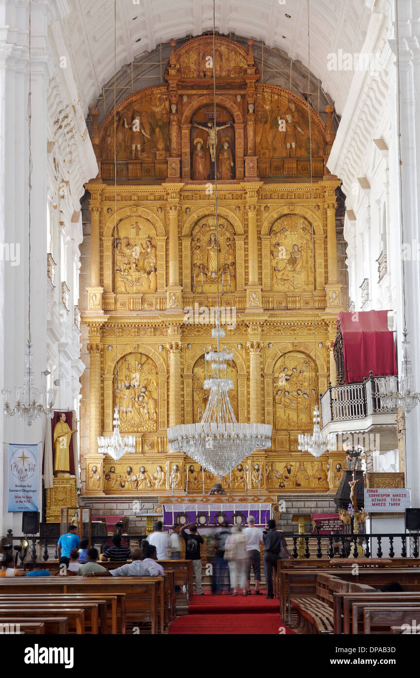 inside Se catedral church, Old Goa, India Stock Photo - Alamy