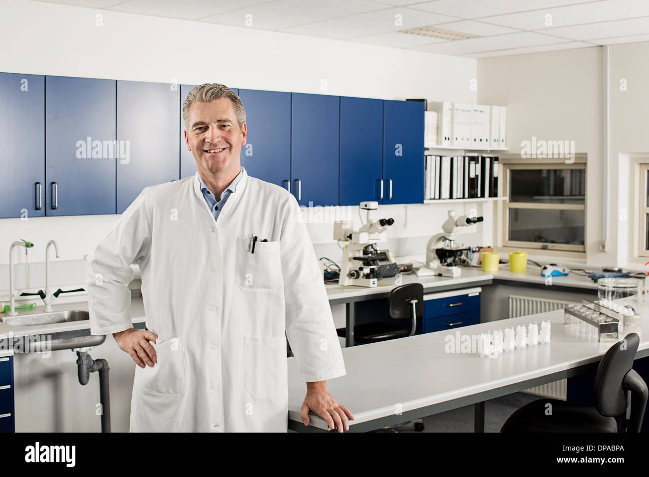 Male scientist in laboratory Stock Photo - Alamy