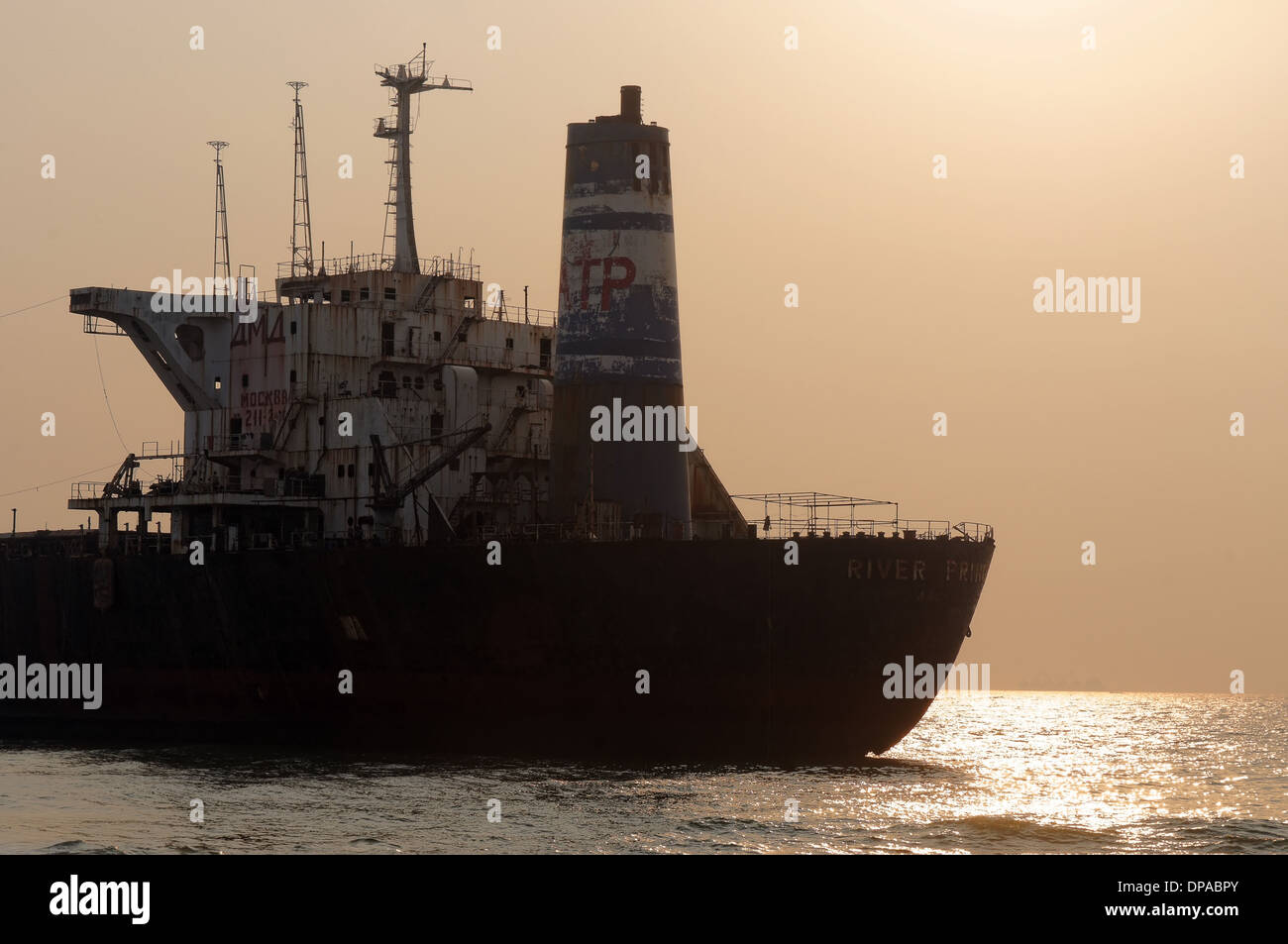 The shipwreck River Princess on Candolim Beach in Goa India Stock Photo ...