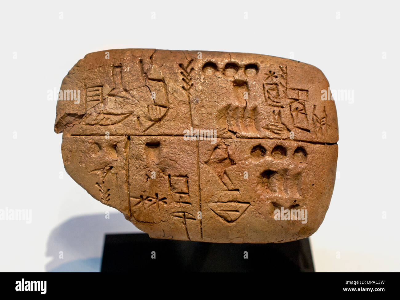 Tablet précunéiforme writing indicating food rations archives Eanna ...