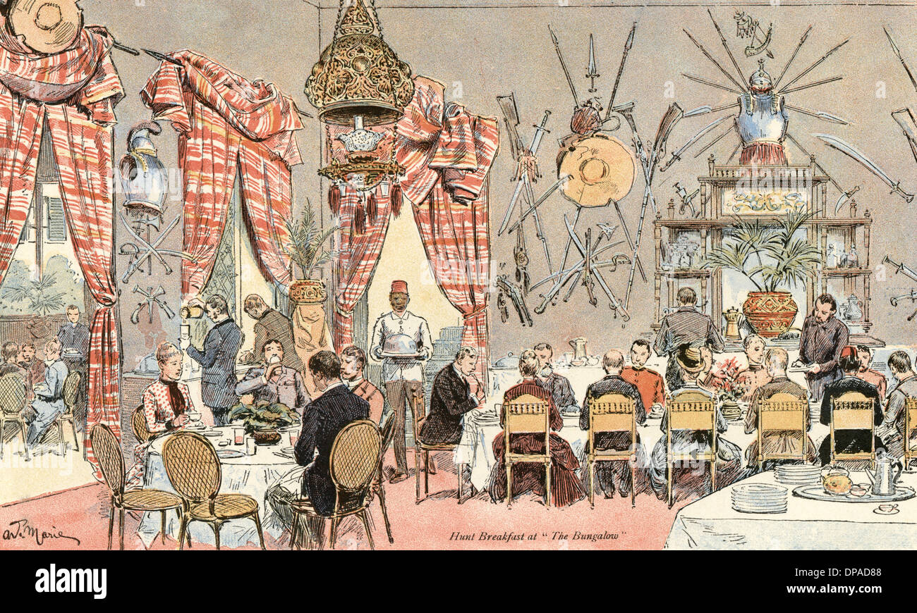 EGYPT HUNT BREAKFAST 1888 Stock Photo - Alamy