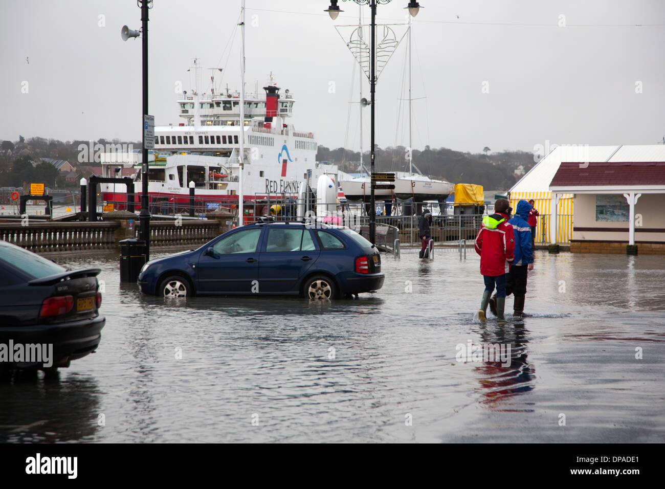 Flooding, 2014, Cowes, Isle of Wight, England, UK Stock Photo - Alamy