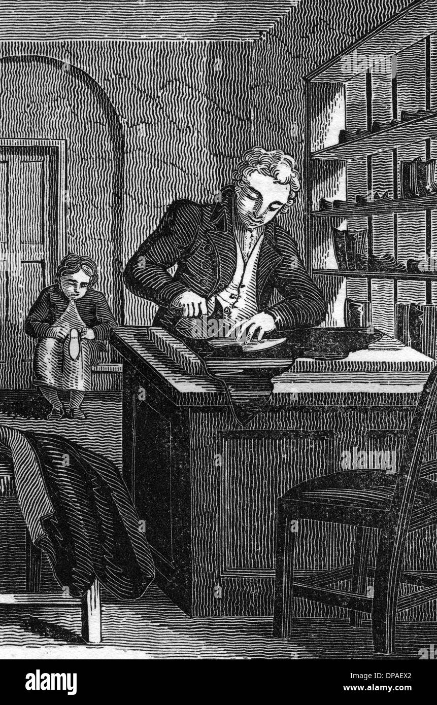 Shoemaker cobbler Black and White Stock Photos & Images - Alamy