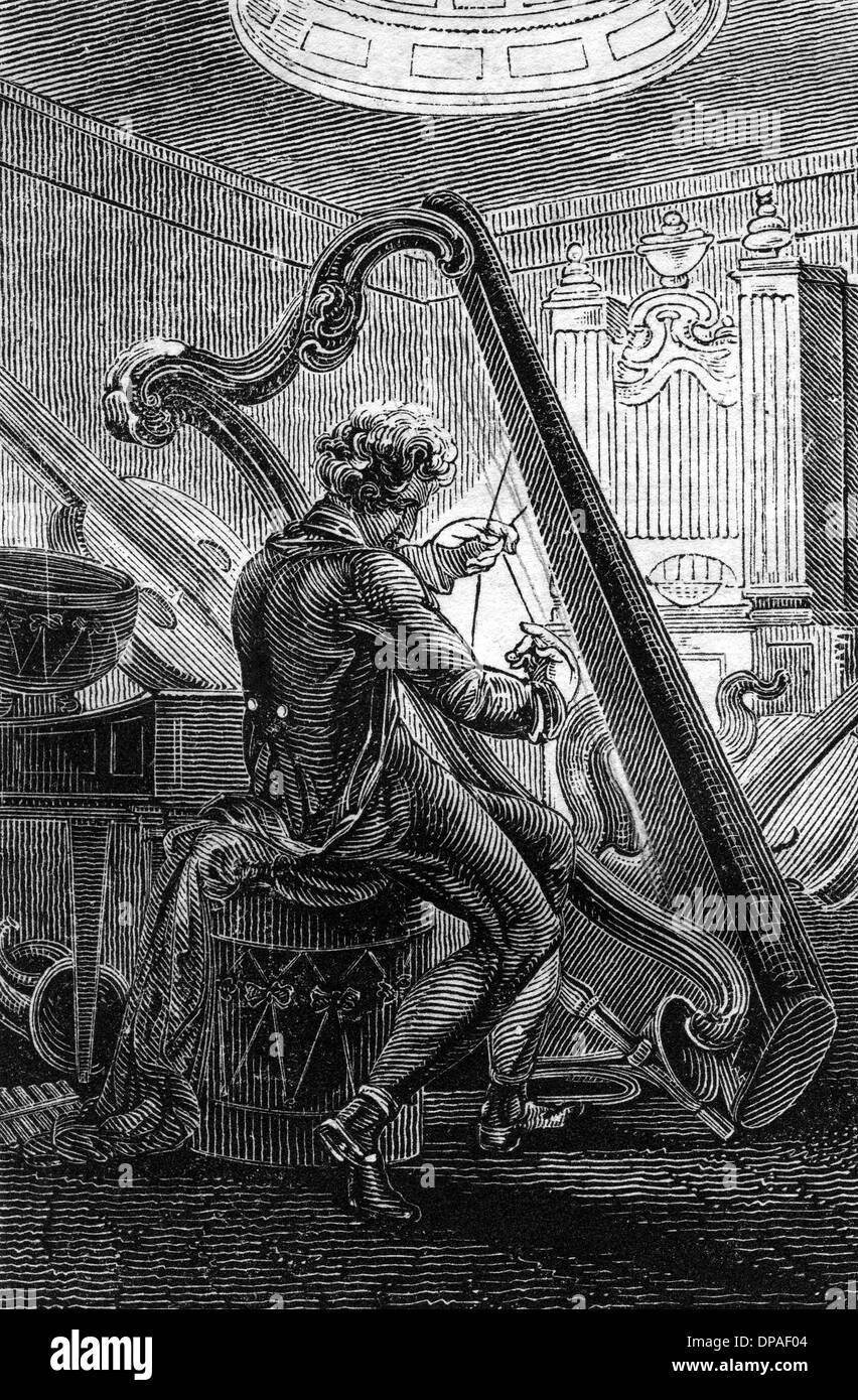 Harp Maker 1827 Stock Photo - Alamy