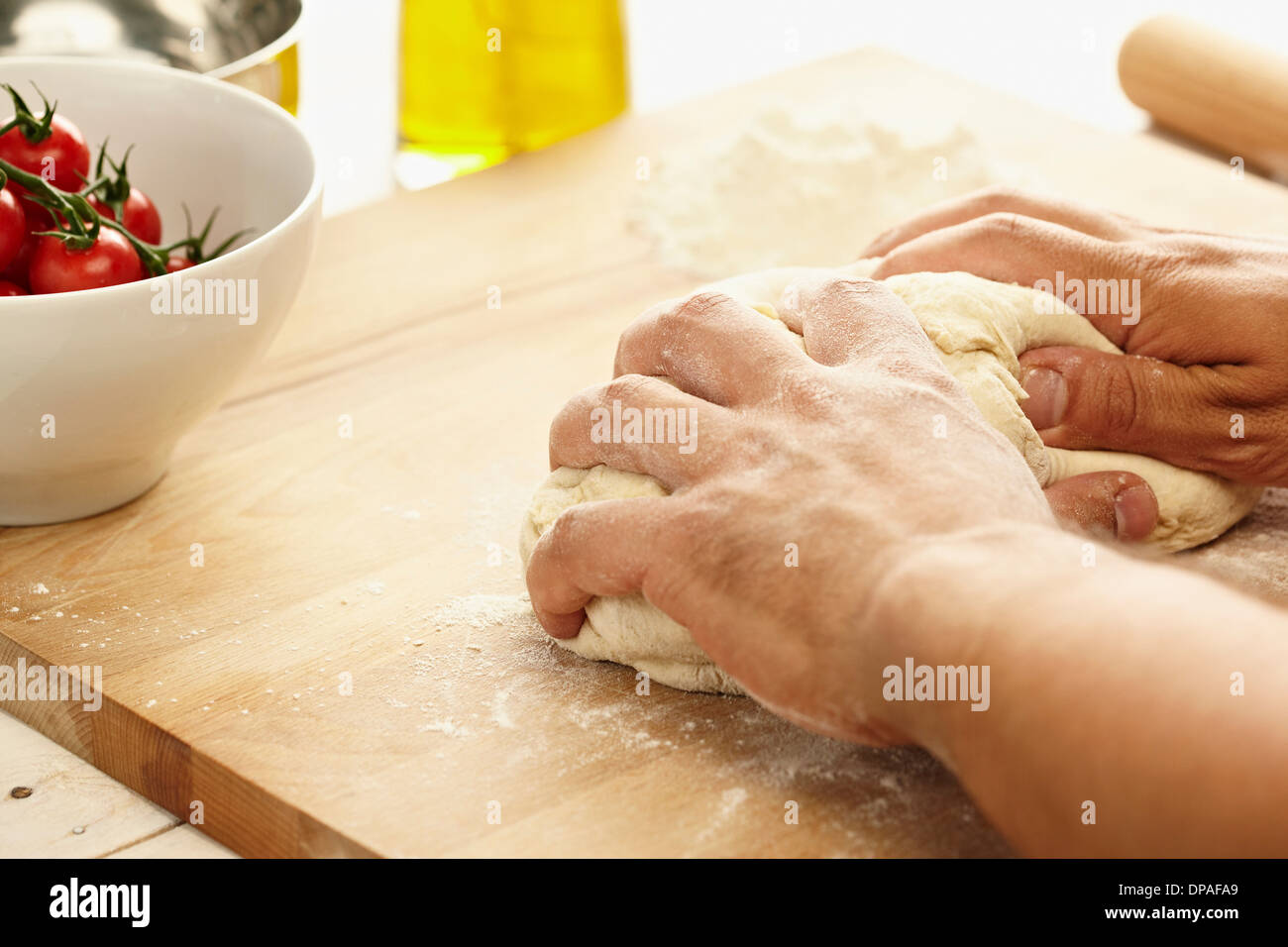 Male hands making dough hi-res stock photography and images - Alamy