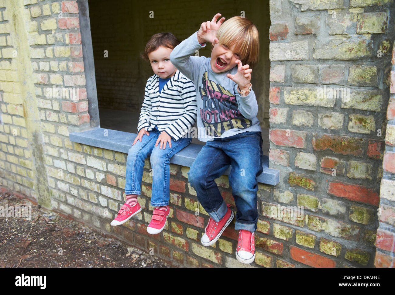 Portrait brother sister home hi-res stock photography and images - Alamy