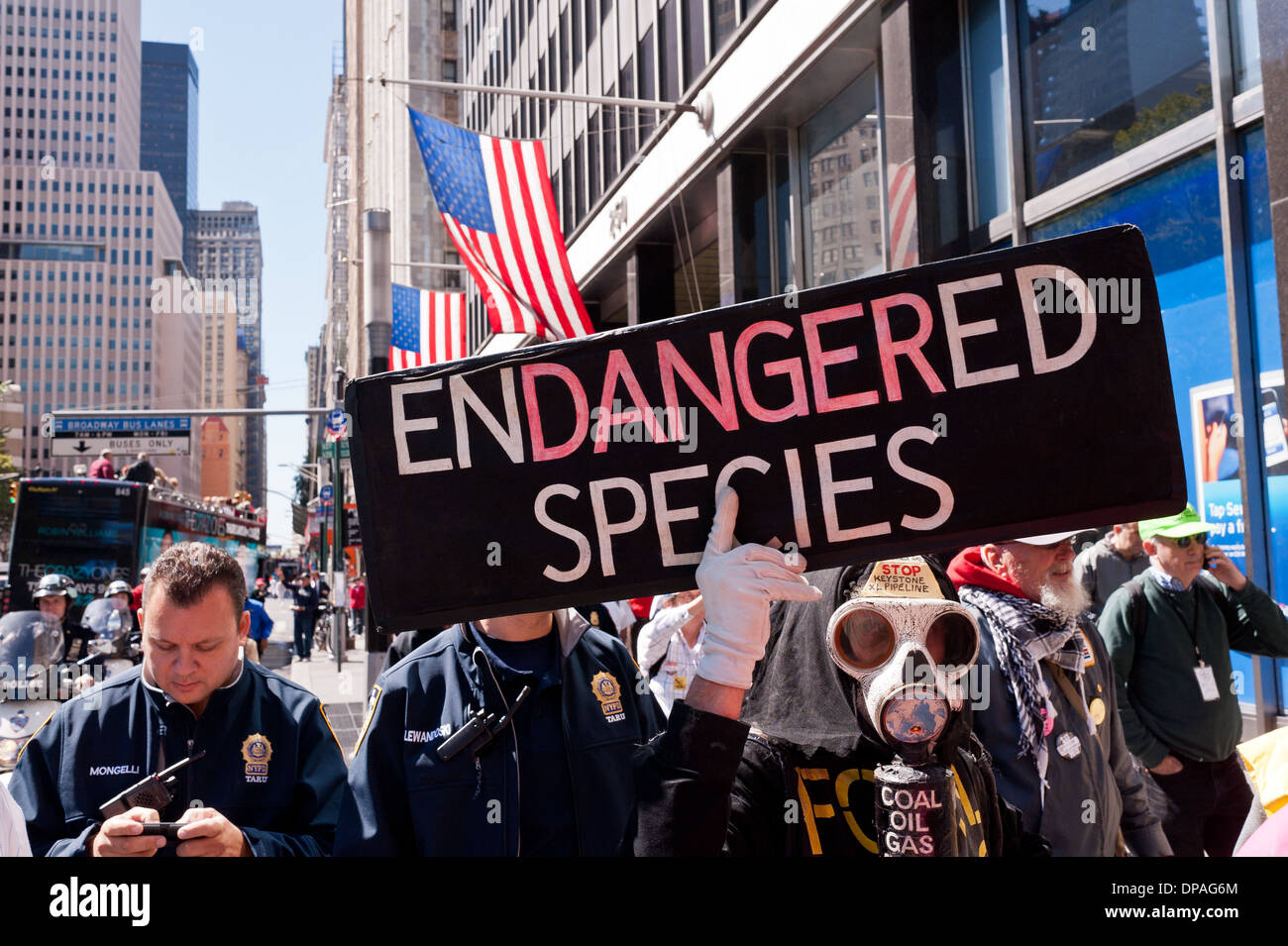 Environmental protest through the streets of New York city Stock Photo ...