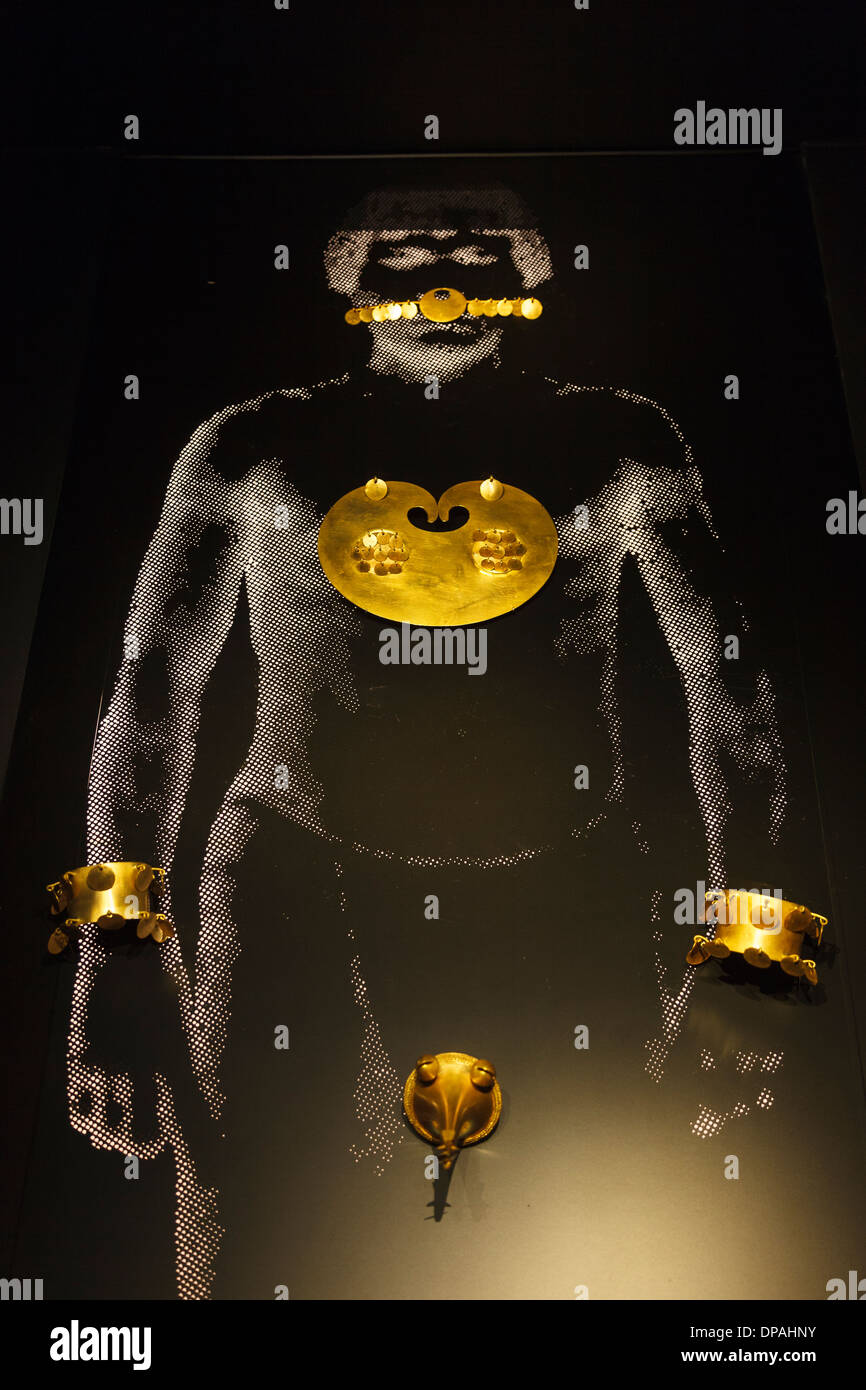 Pieces of goldsmith work, Gold museum, Bogota, Colombia, America Stock ...