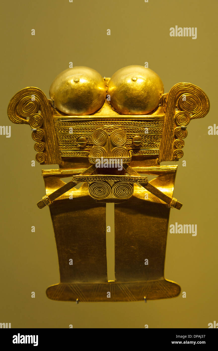 Pieces of goldsmith work, Gold museum, Bogota, Colombia, America Stock ...